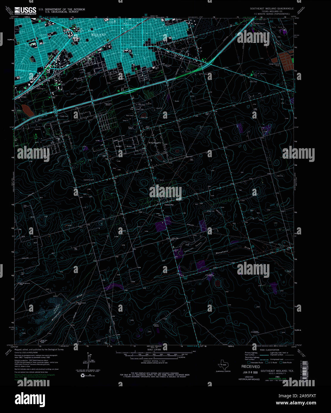 Map of midland texas hi-res stock photography and images - Alamy