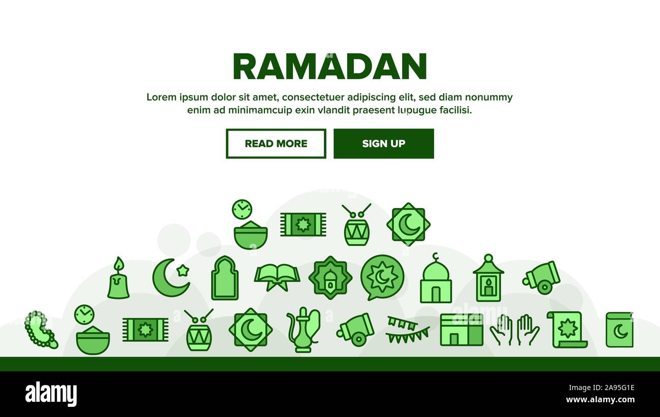 Ramadan Islam Landing Header Vector Stock Vector Image & Art - Alamy