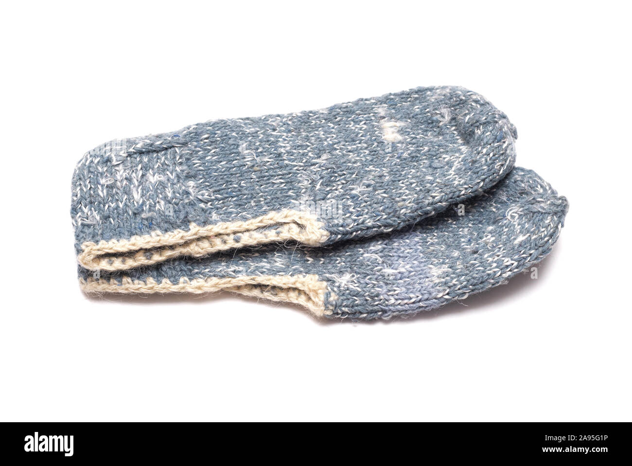 Woolen footsteps isolated on white background. Handmade knitwear Stock ...