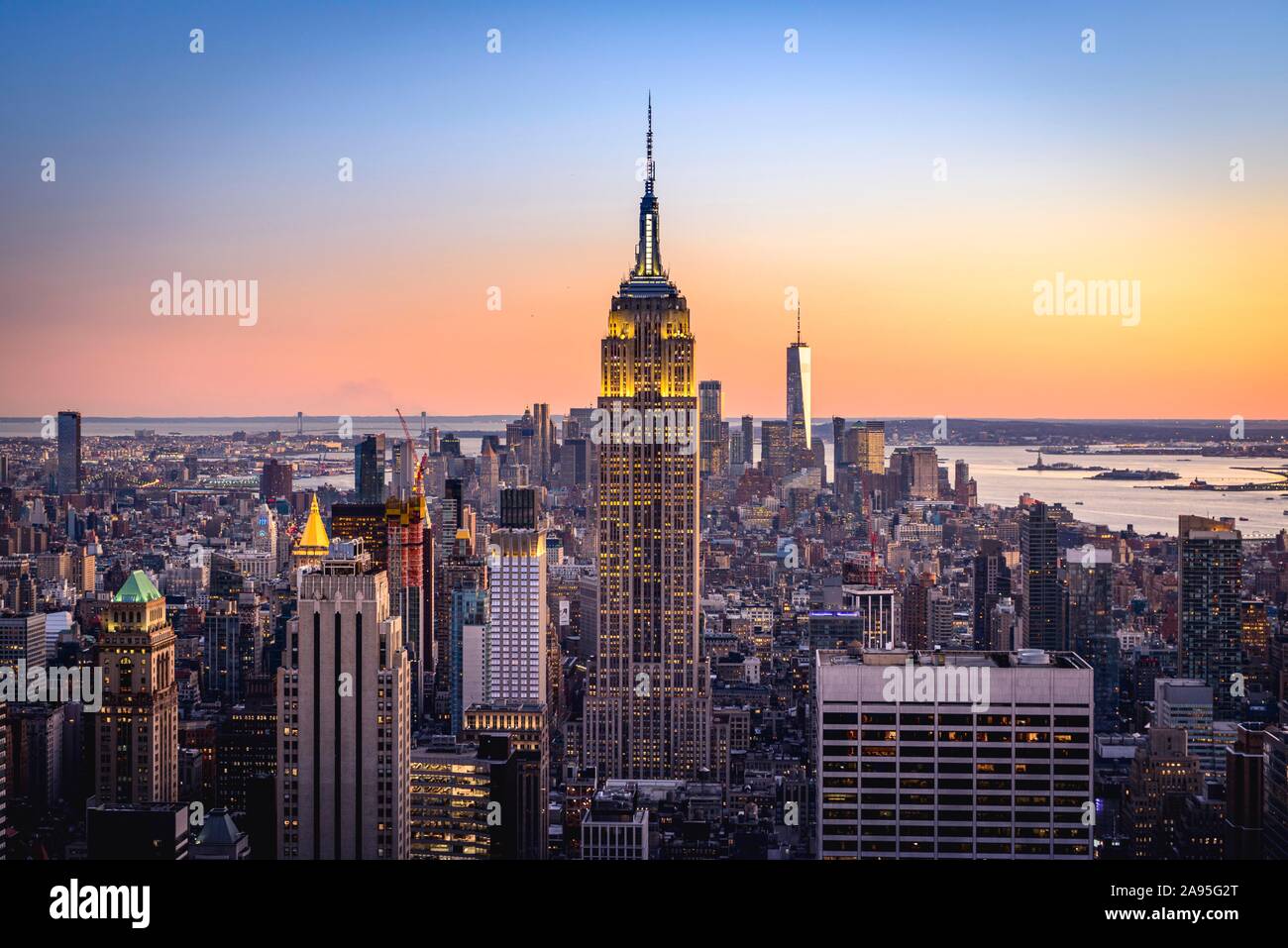 View of Midtown and Downtown Manhattan and Empire State Building from ...