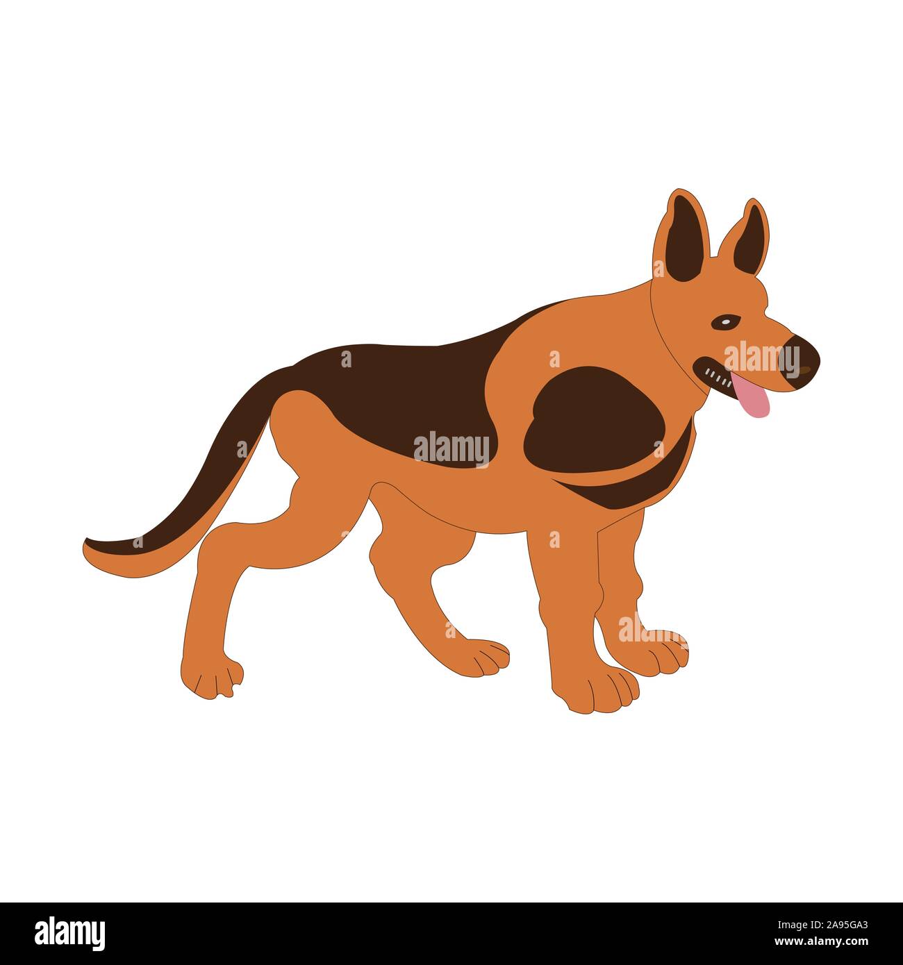 Domestic dog standing in Stock Vector Images - Alamy