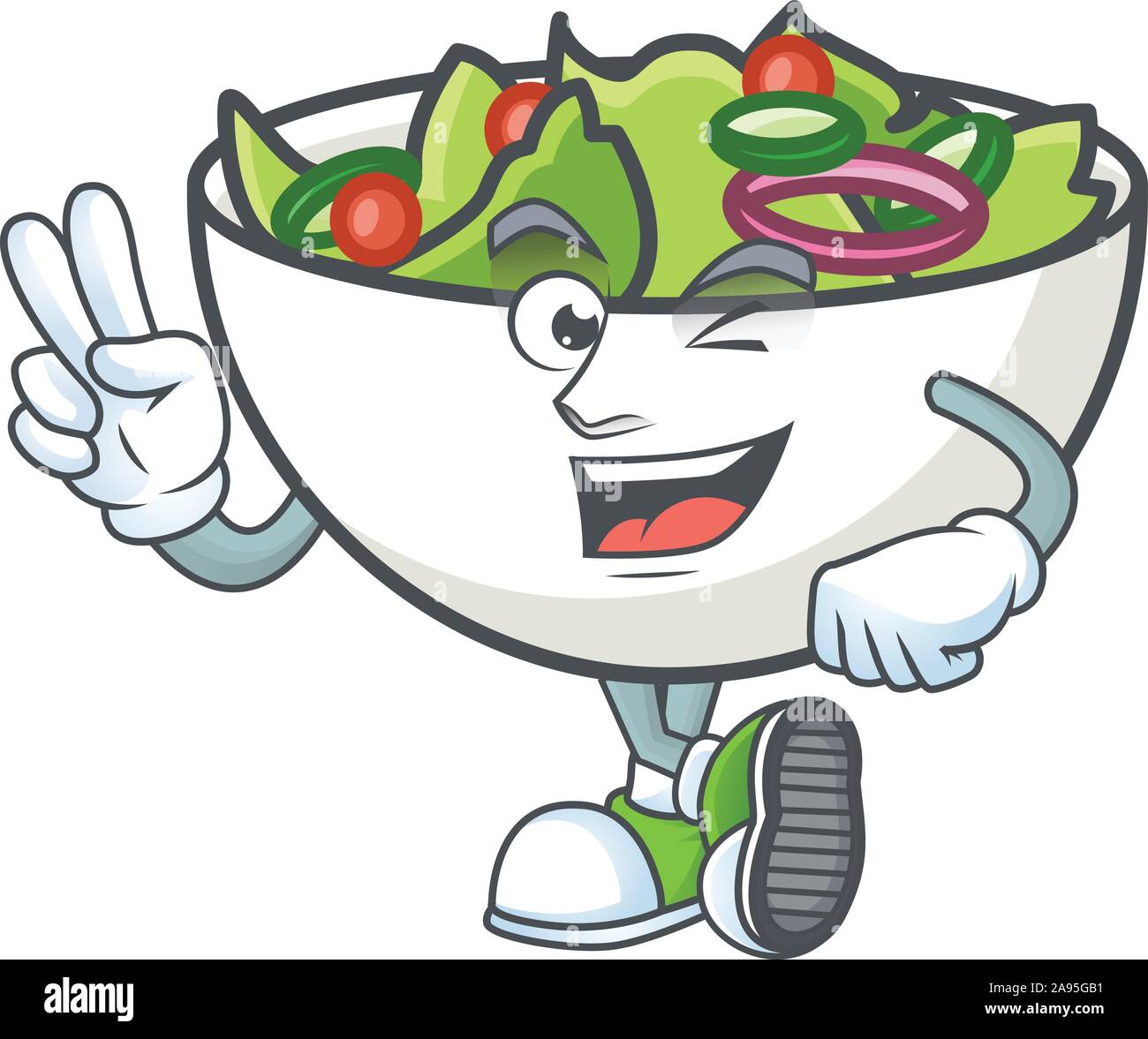 Salad of two finger character in the cartoon Stock Vector Image & Art ...