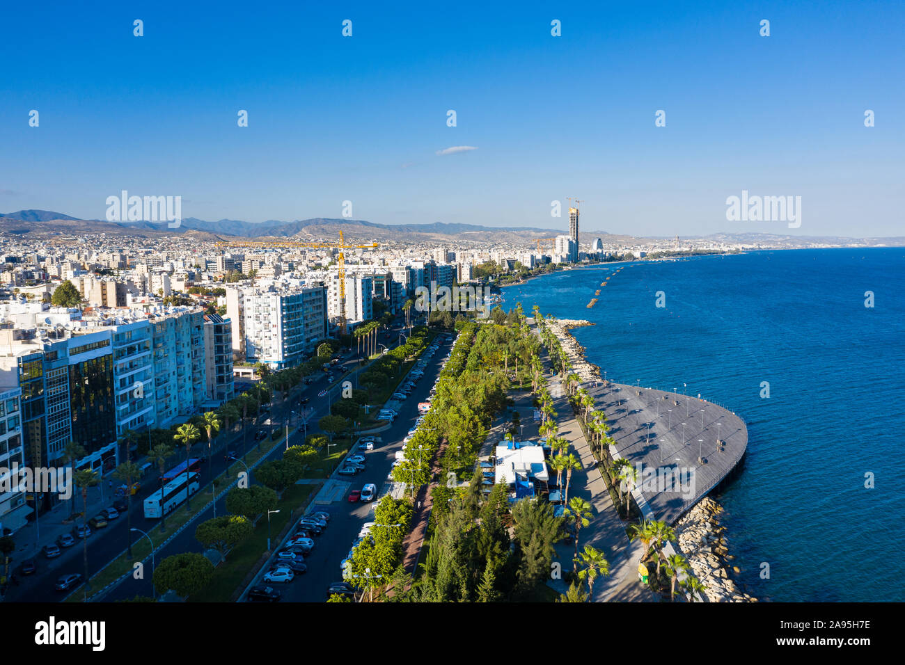 Aerial view of the promenade in Limassol, Cyprus Stock Photo - Alamy