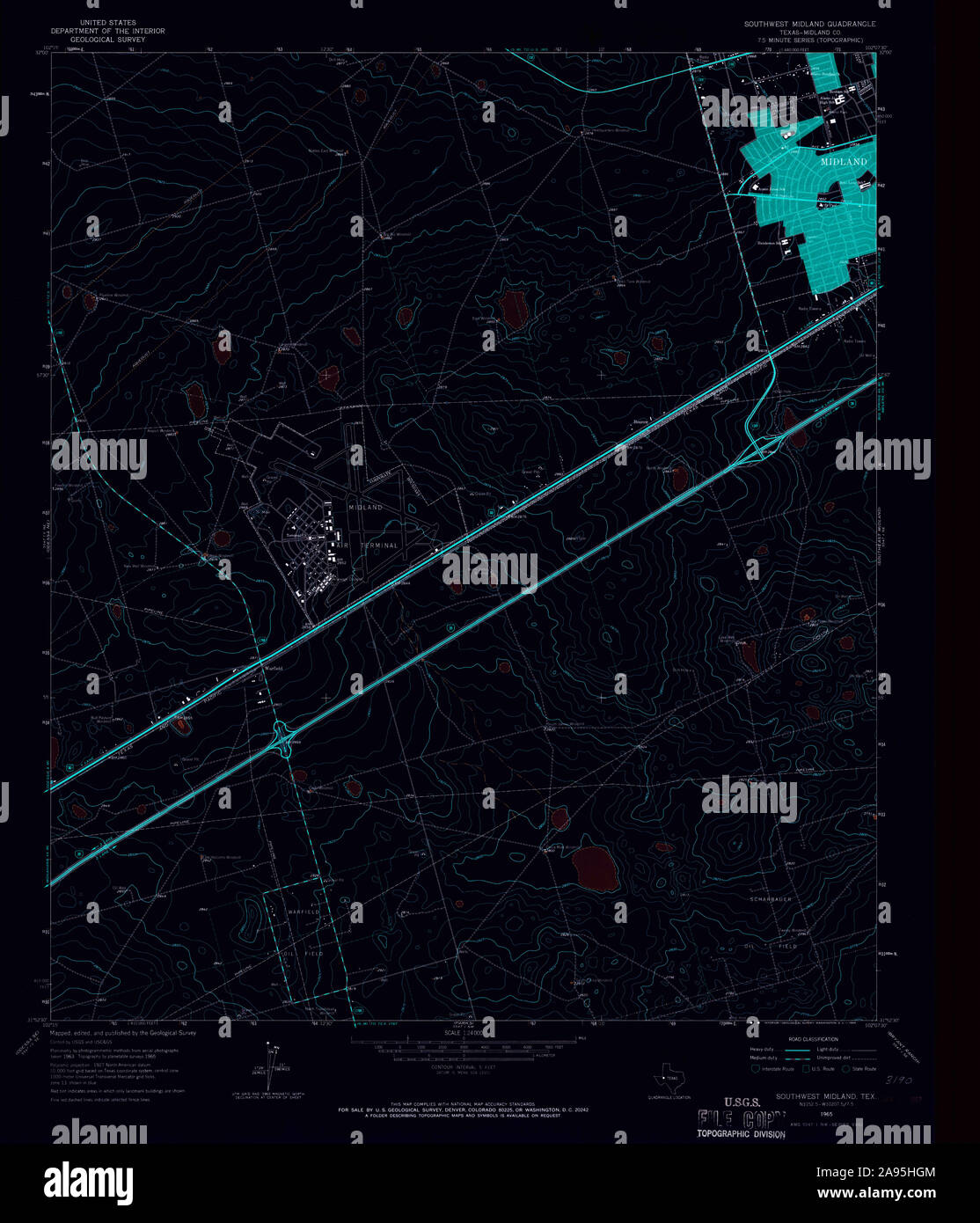 Map of midland texas hi-res stock photography and images - Alamy