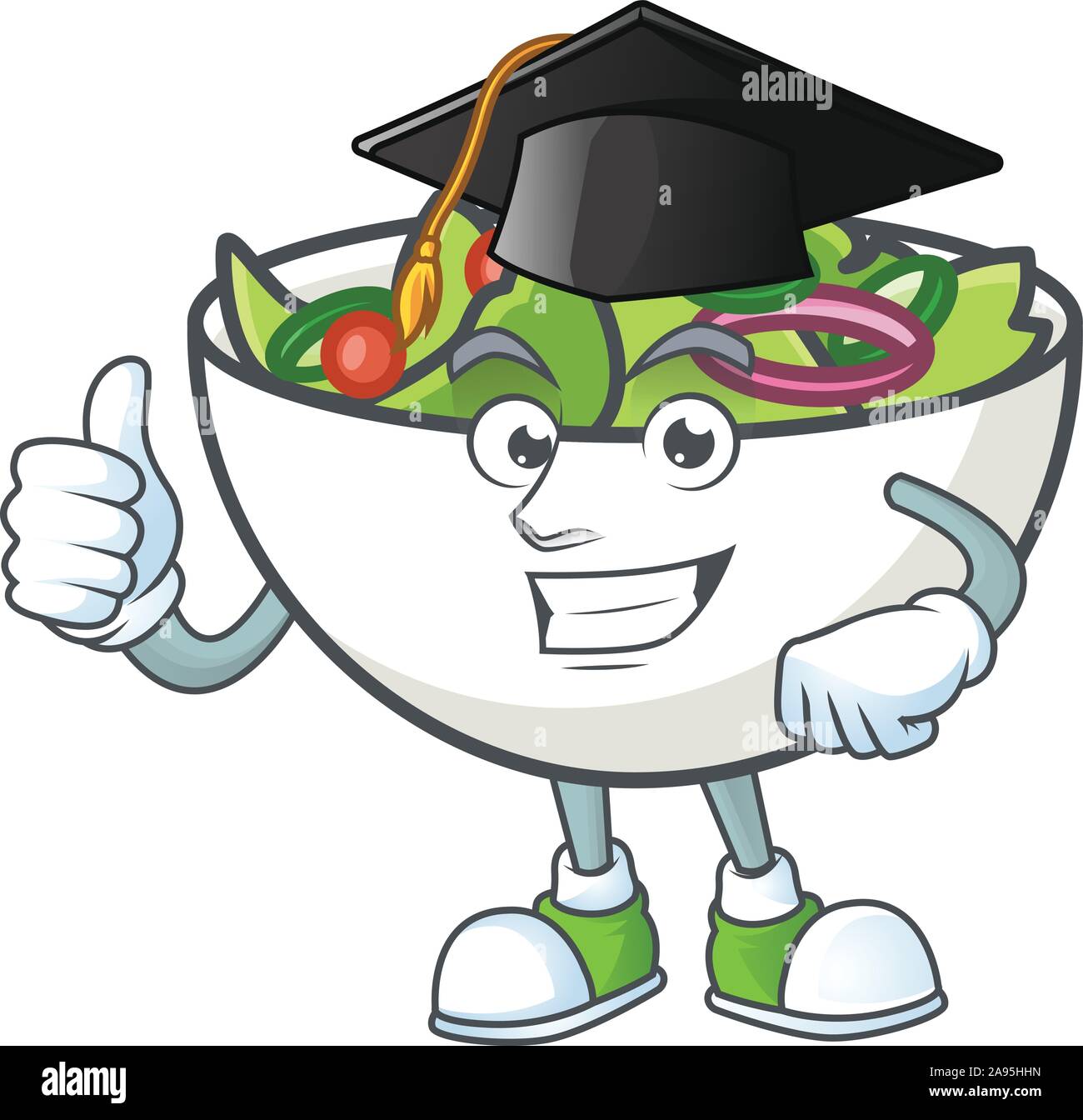 Salad of graduation hat character in the cartoon Stock Vector Image ...
