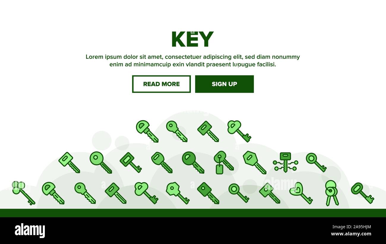 Key Landing Header Vector Stock Vector Image & Art - Alamy