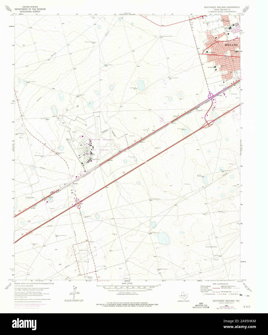 Map of midland texas hi-res stock photography and images - Alamy