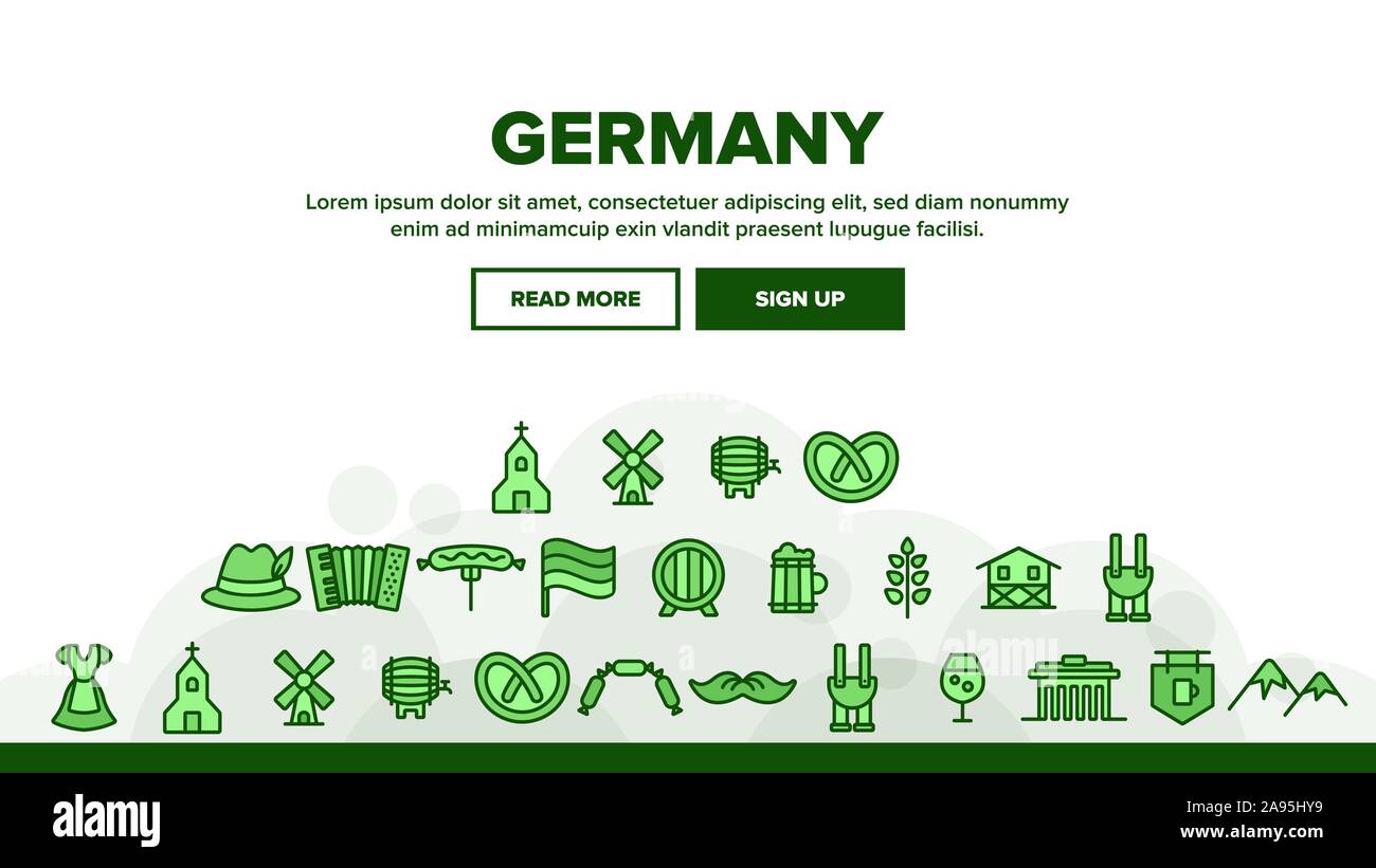 Germany Country Culture Landing Header Vector Stock Vector Image & Art ...