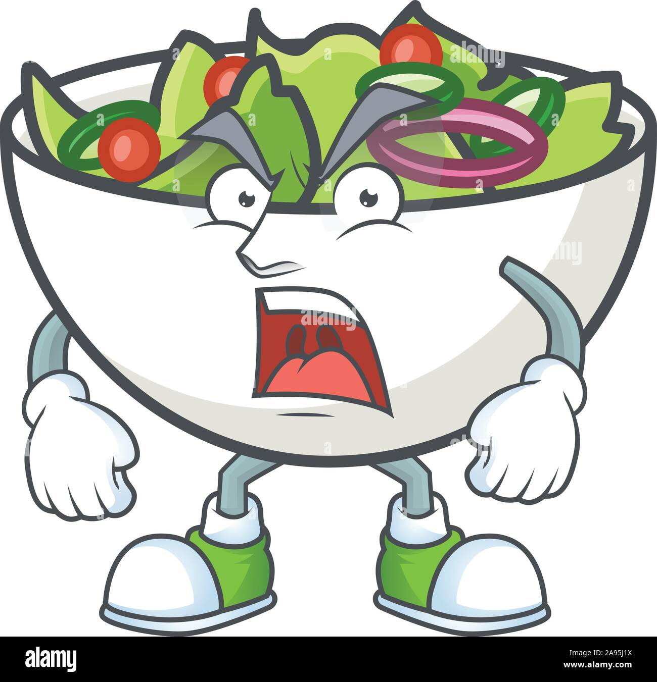 Delicious salad of the angry cartoon character Stock Vector Image & Art ...