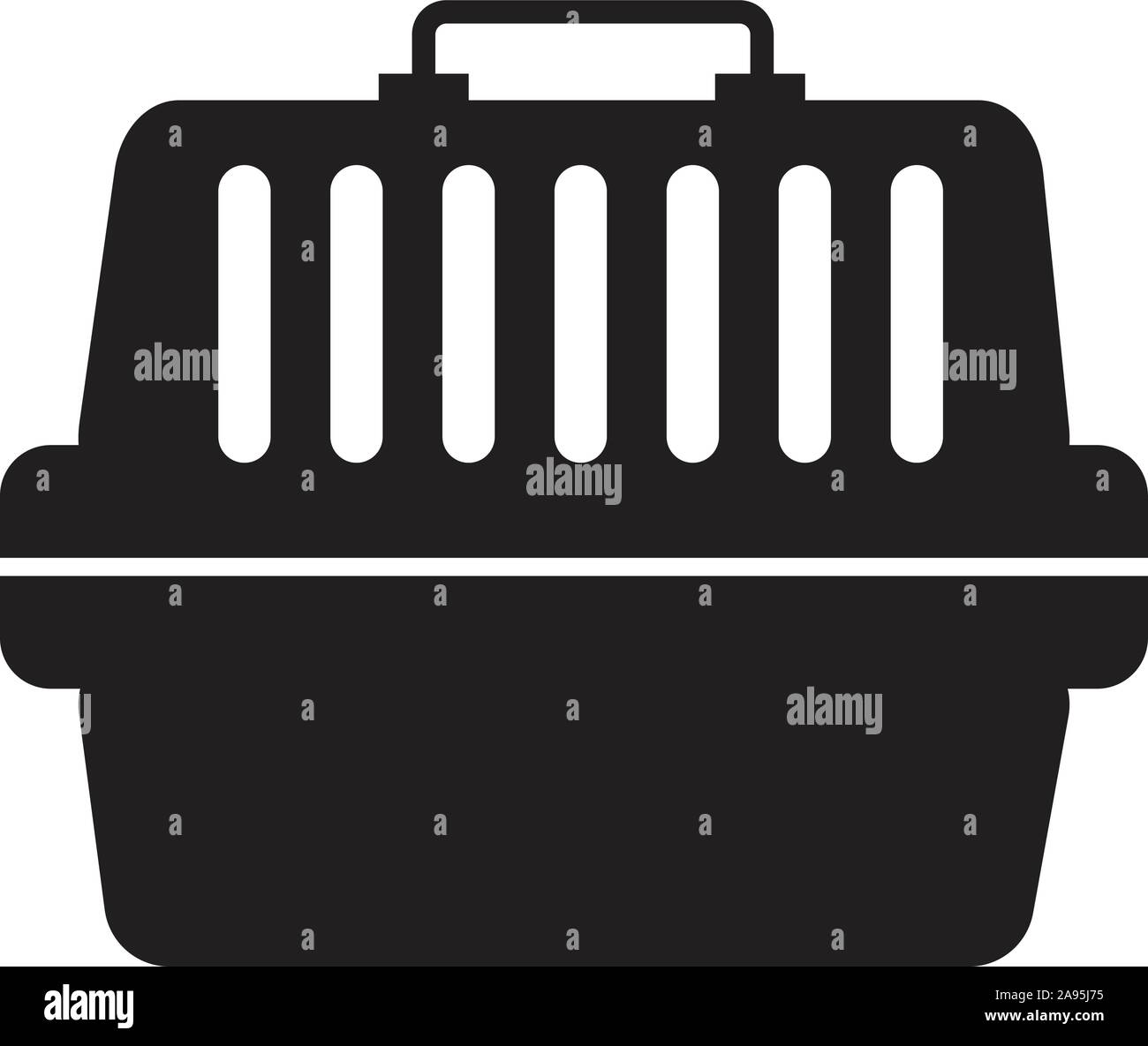 black pet carry case on white background. flat style. animal transport ...