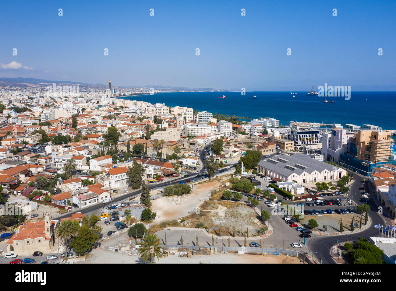 Aerial: The cityscape of Limassol, Cyprus Stock Photo - Alamy