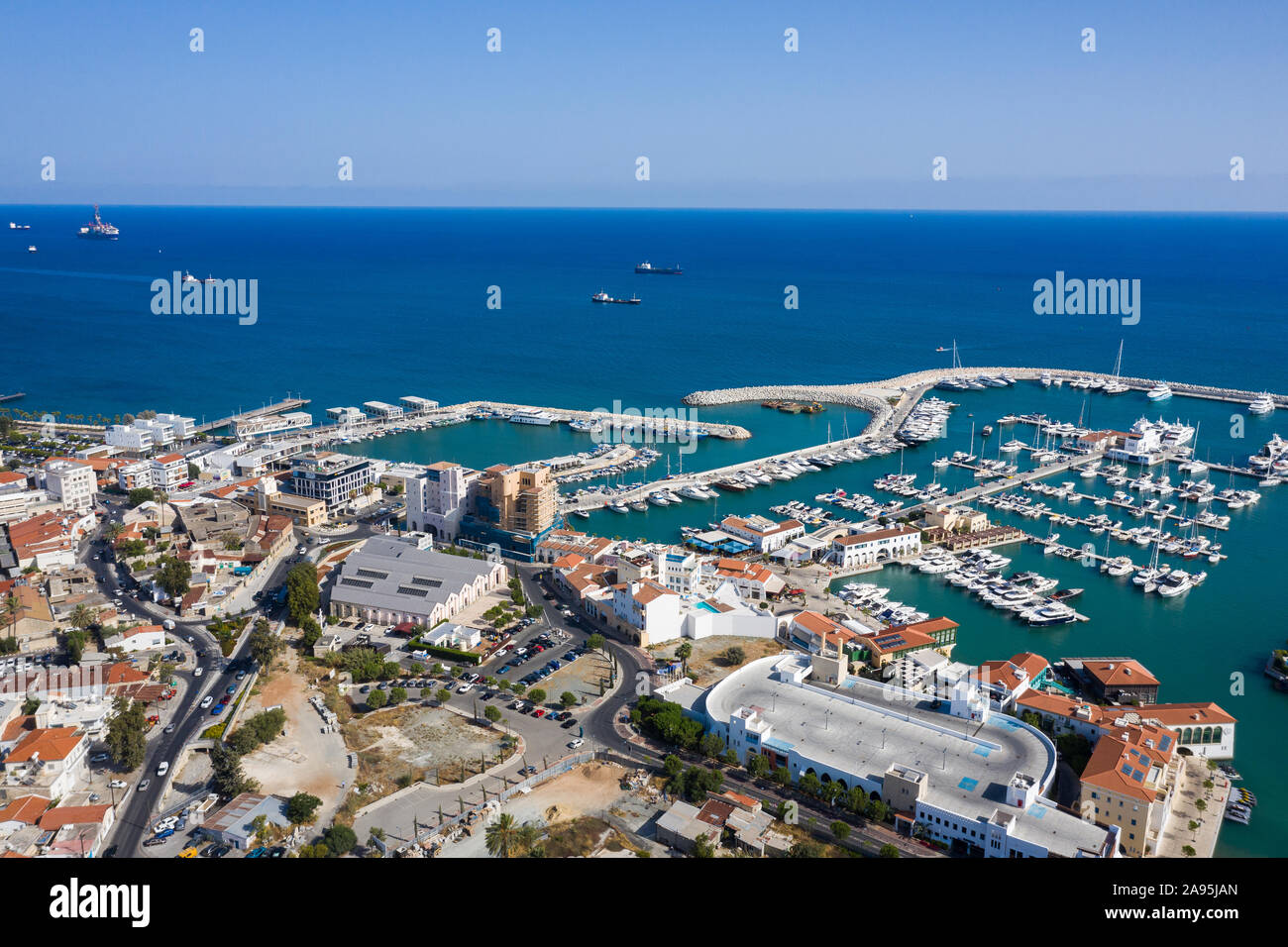 Aerial view of the new marina in Limassol, Cyprus Stock Photo - Alamy