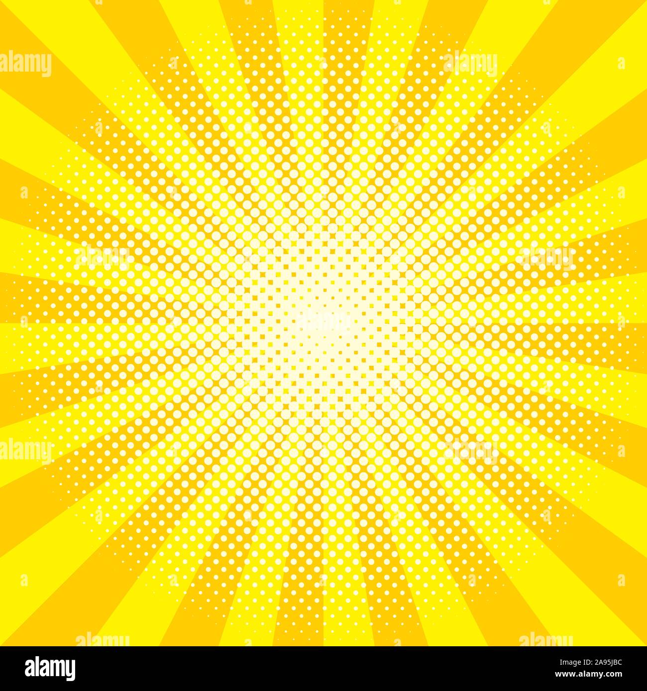 round yellow sunburst vector texture with halftone Stock Vector Image ...