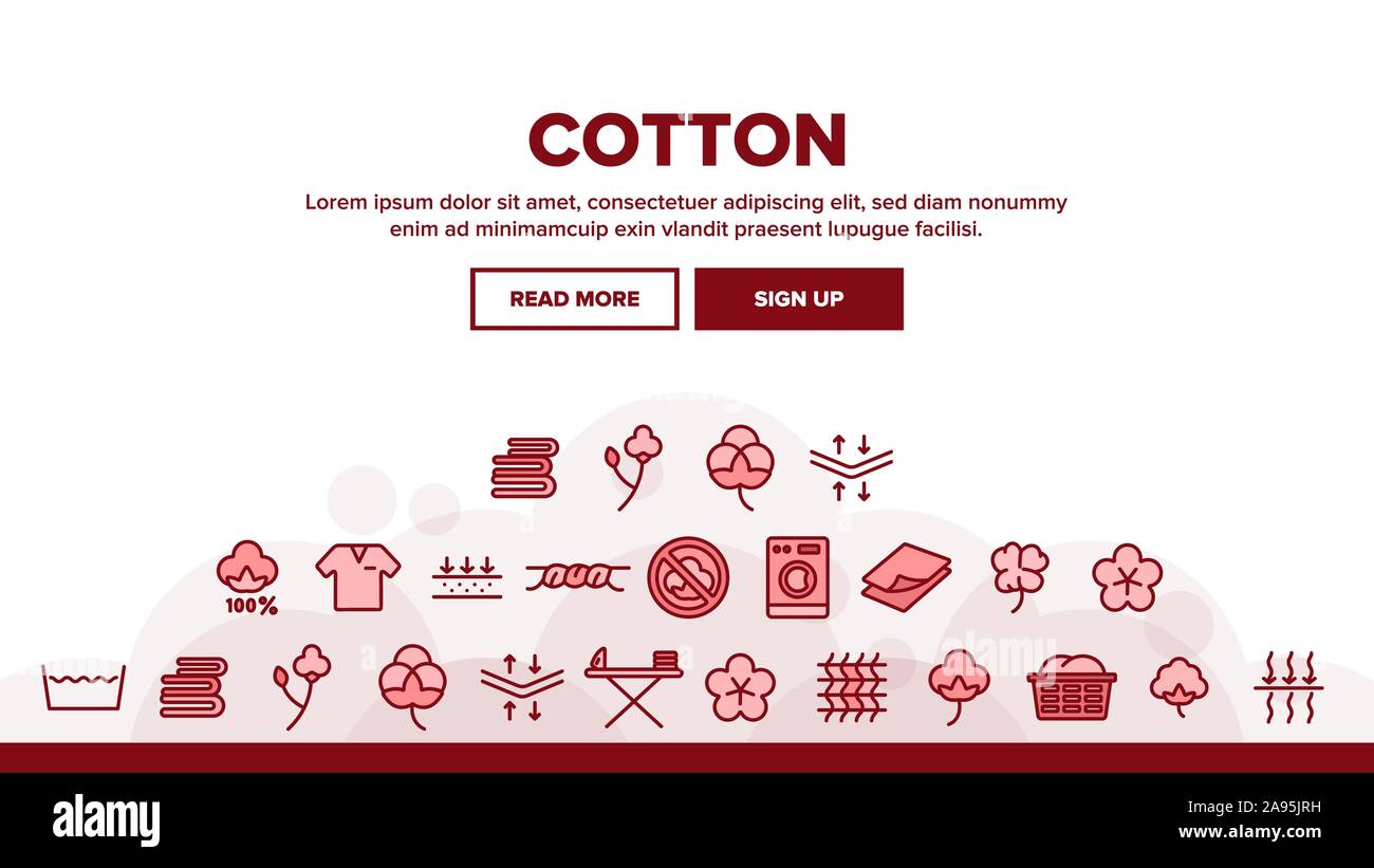 Cotton Fabric Landing Header Vector Stock Vector Image & Art - Alamy