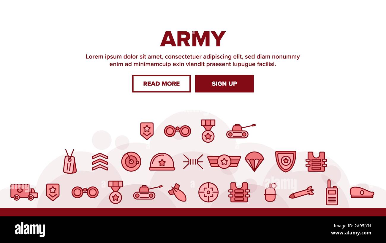 Army Military Landing Header Vector Stock Vector Image & Art - Alamy