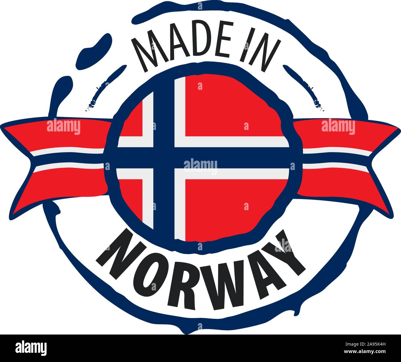 Norway flag, vector illustration on a white background Stock Vector ...
