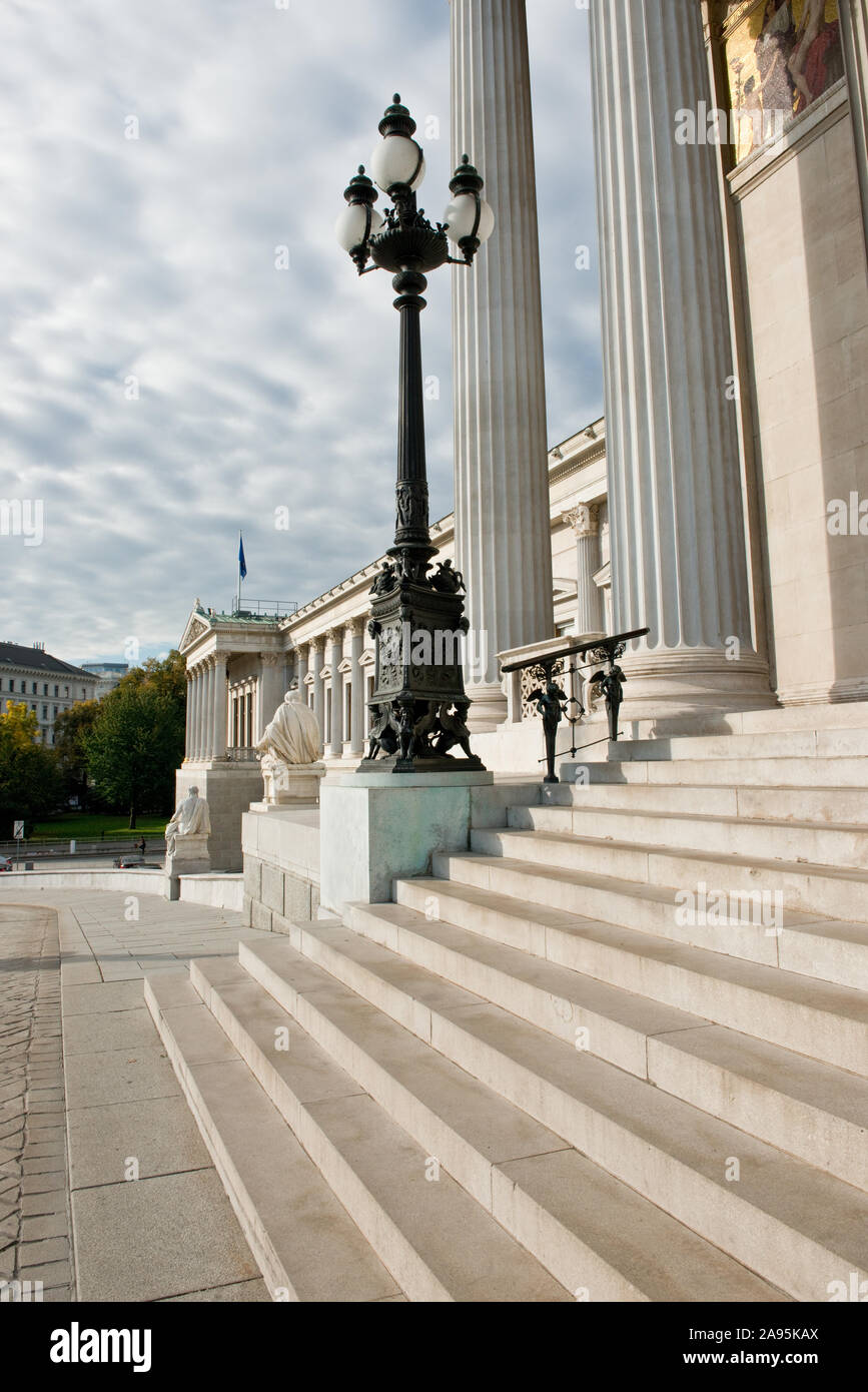 Entrance to Austrian Parliament Building. Ringstraße, Innere Stadt ...