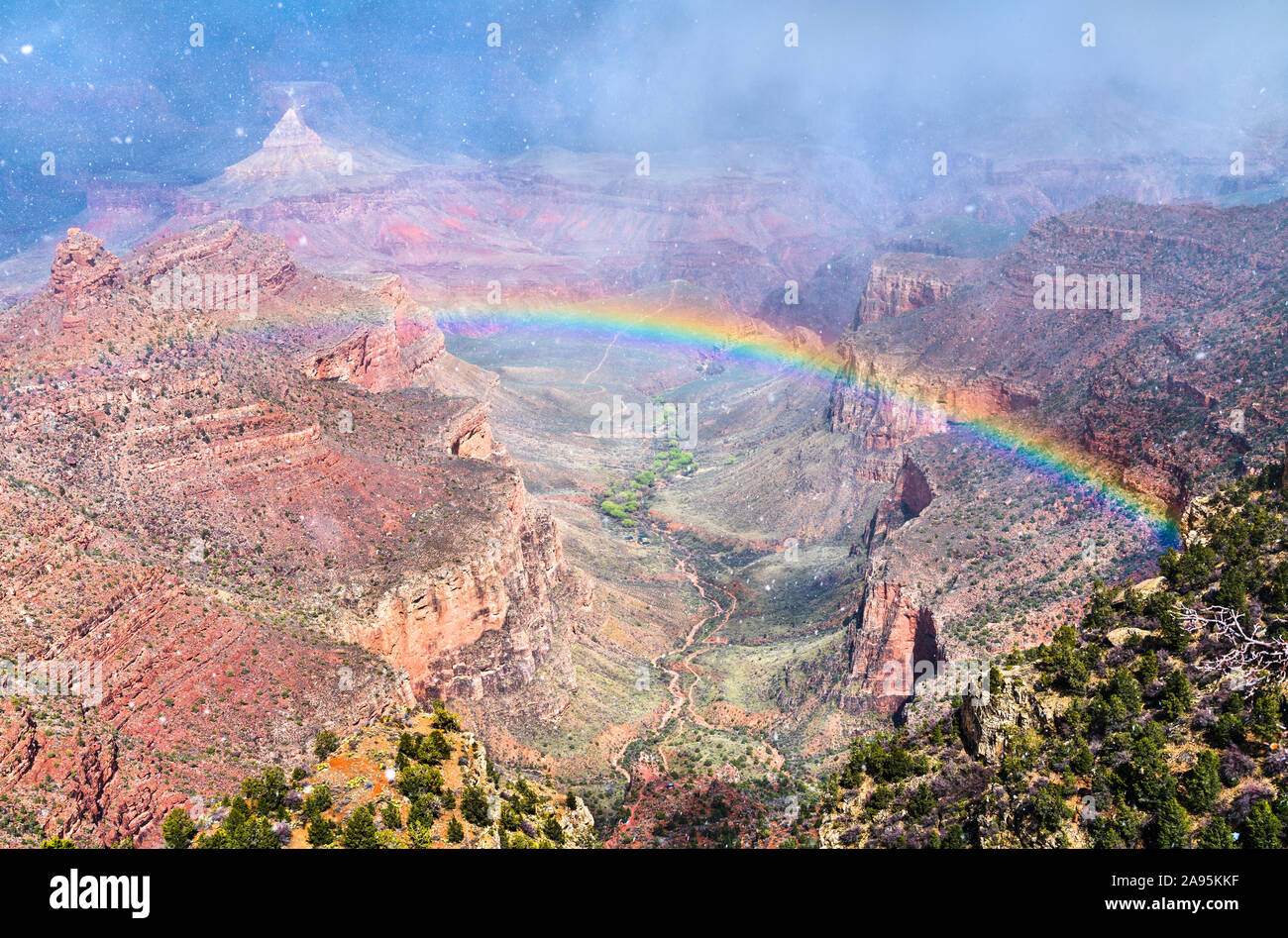 Rainbow above the Grand Canyon in Arizona, USA Stock Photo - Alamy