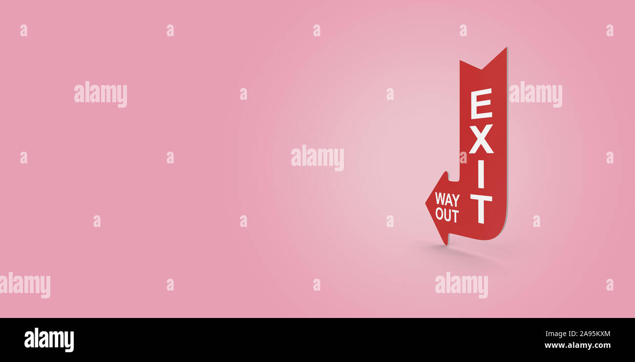 Exit Road Sign in abstract pastel coral pink color paint with pastel ...