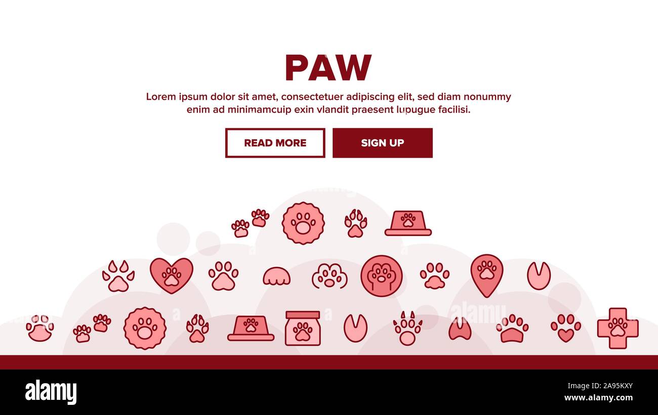 Paw Animal Landing Header Vector Stock Vector Image & Art - Alamy