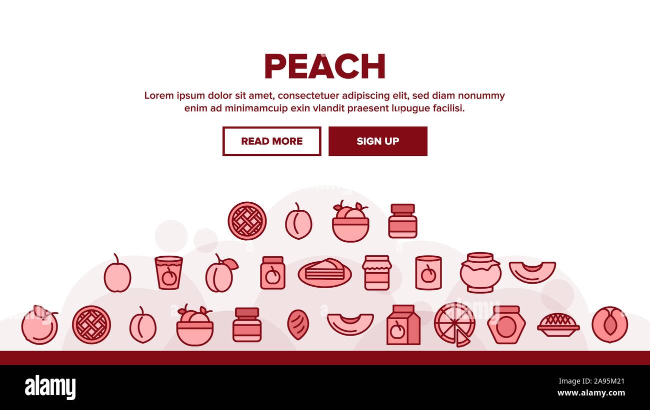 Peach Fruit Landing Header Vector Stock Vector Image & Art - Alamy