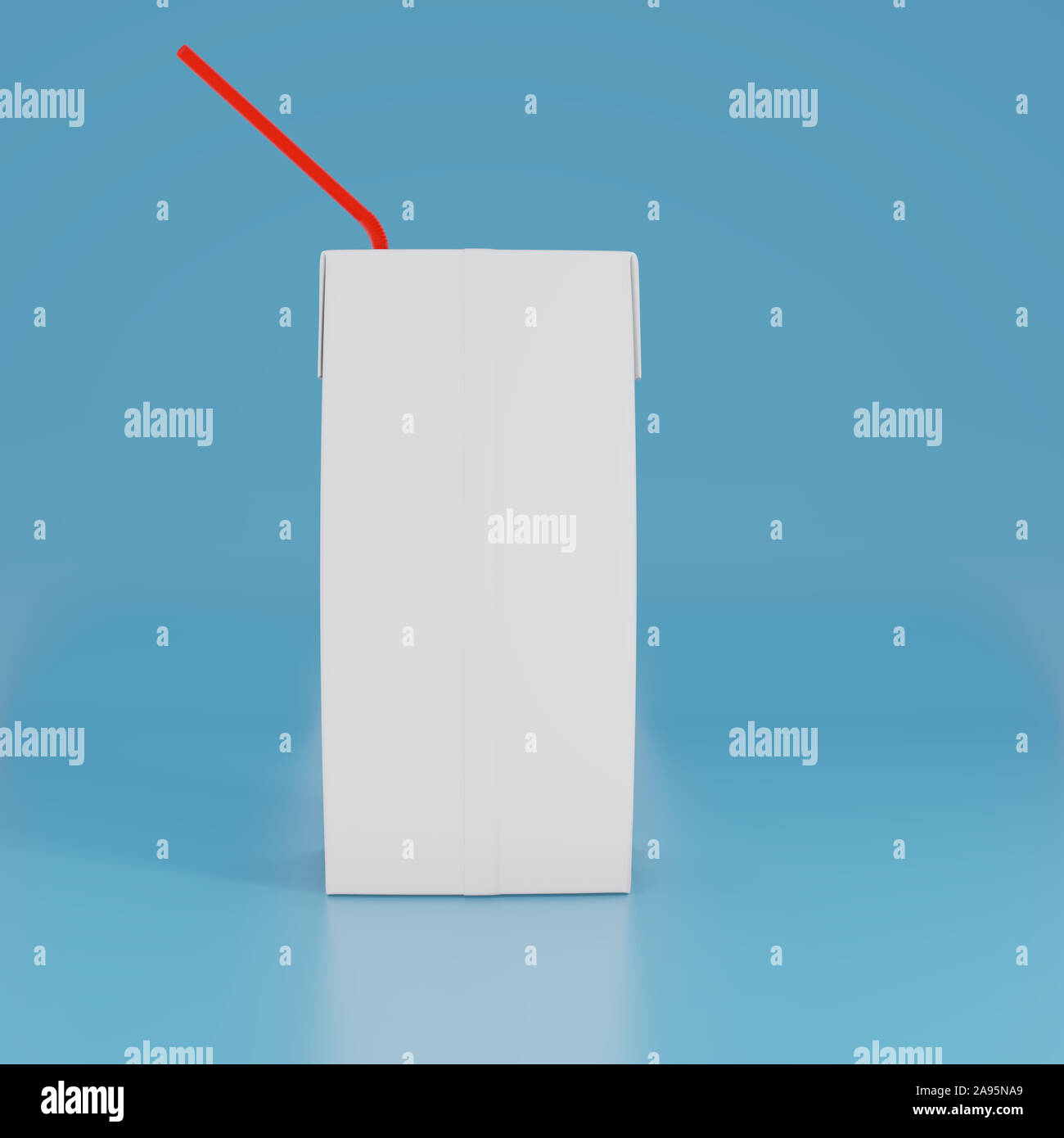 Blank Packet Carton Juice and milk pack with straw White Realistic 3d ...