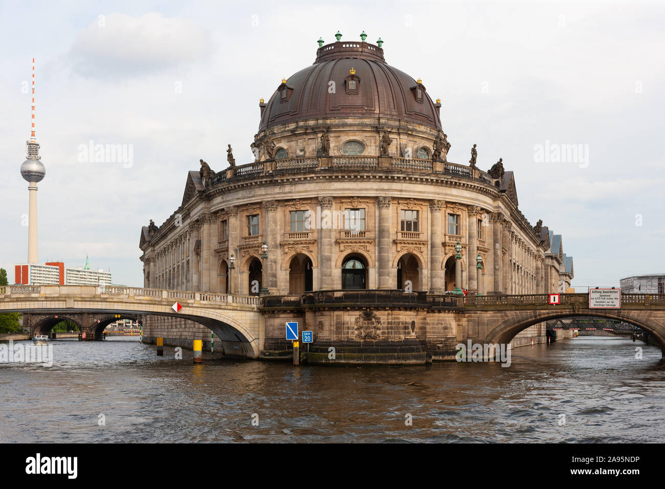 Old Museum building at corner of Museum island, Spree River, Berlin ...