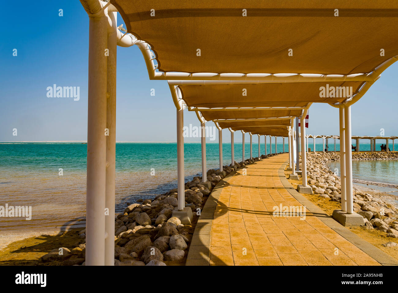 Path to the sea under a canopy of the Dead Sea Stock Photo - Alamy