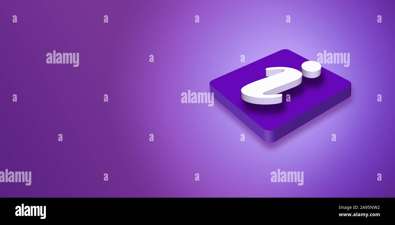 3D Information symbol is standing on a platform over purple abstract ...