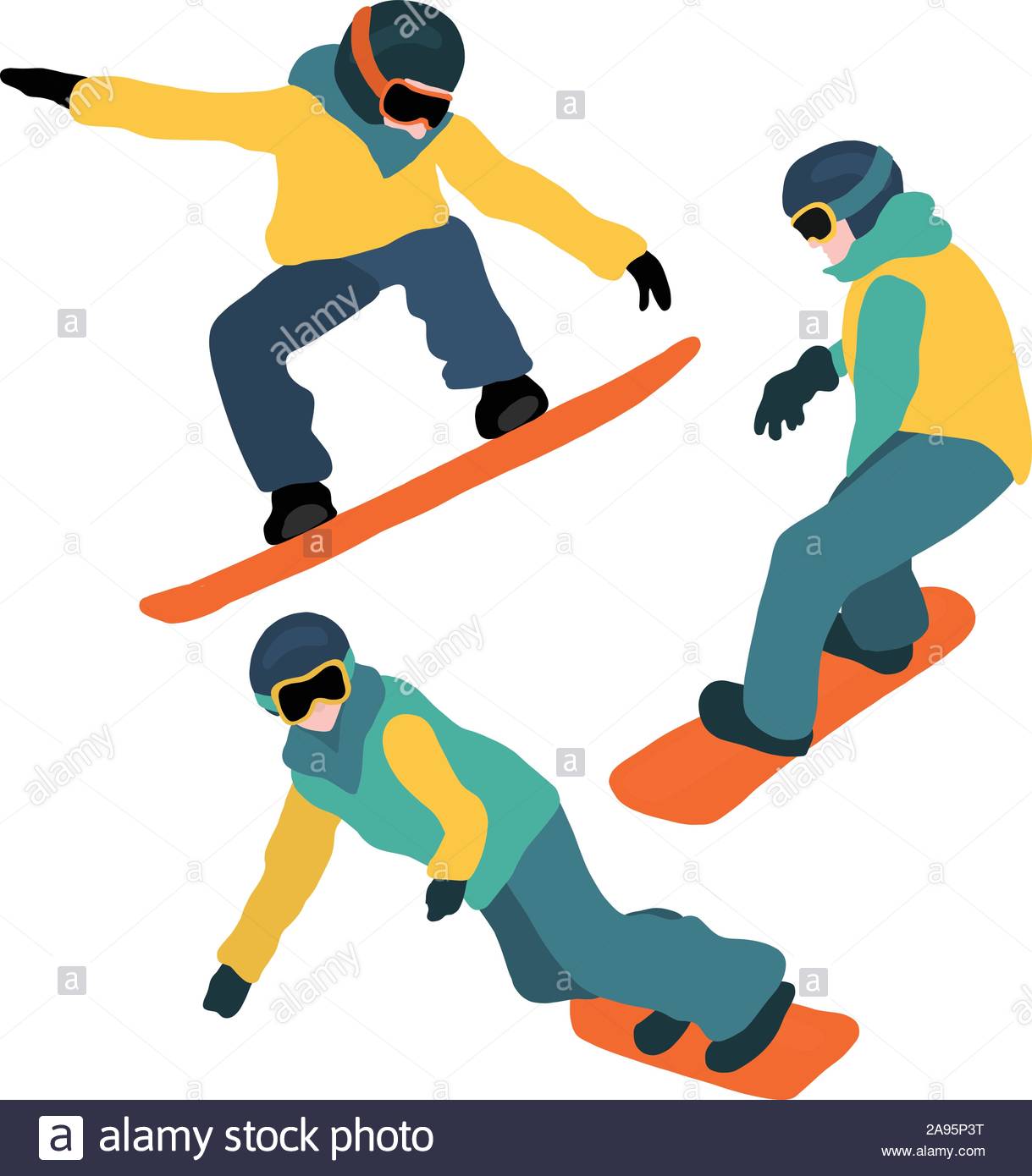 Cartoon Boy Snowboarding Winter Sport High Resolution Stock Photography ...