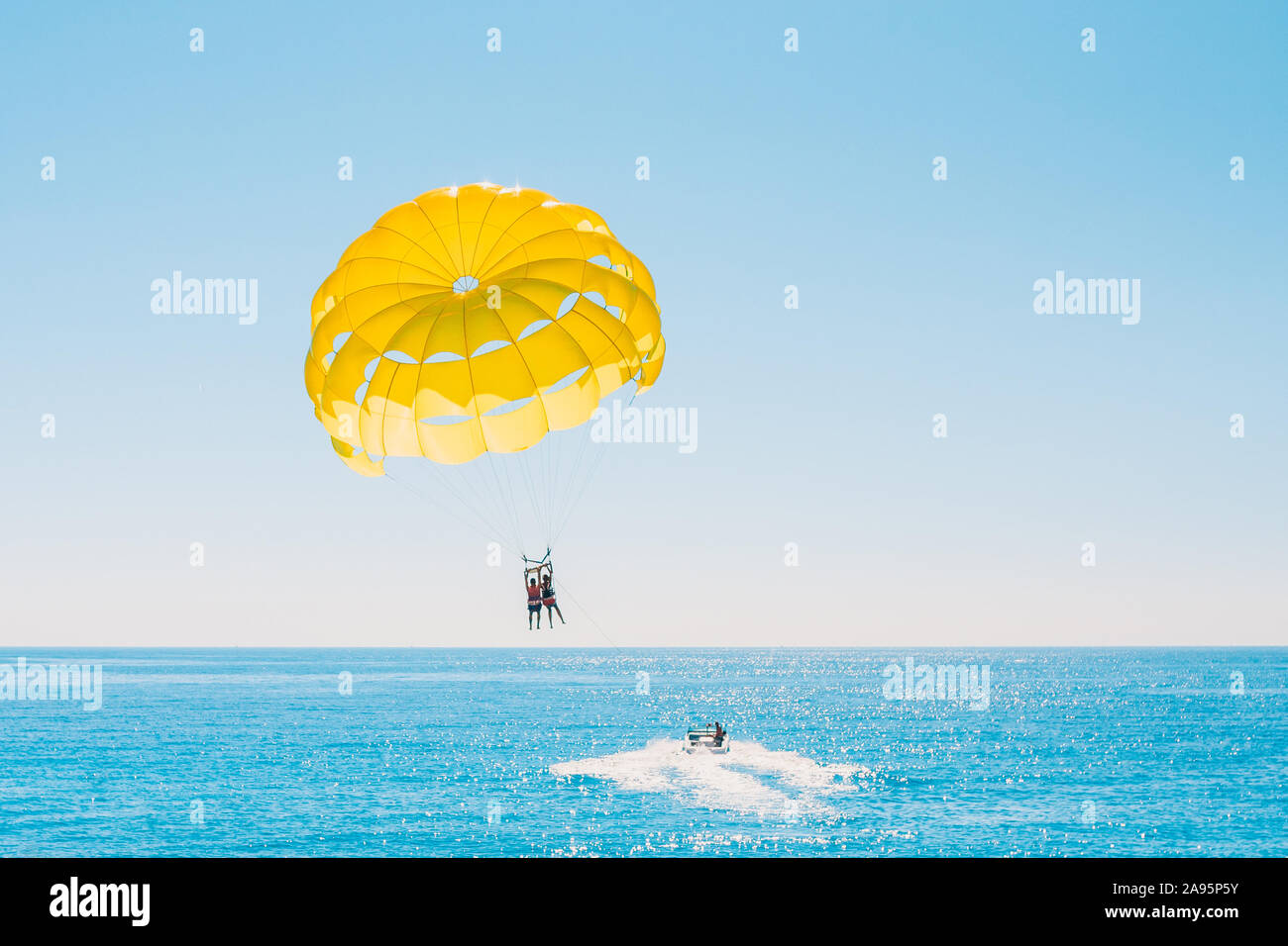 Delight of people from parasailing flight - incredible impressions of ...