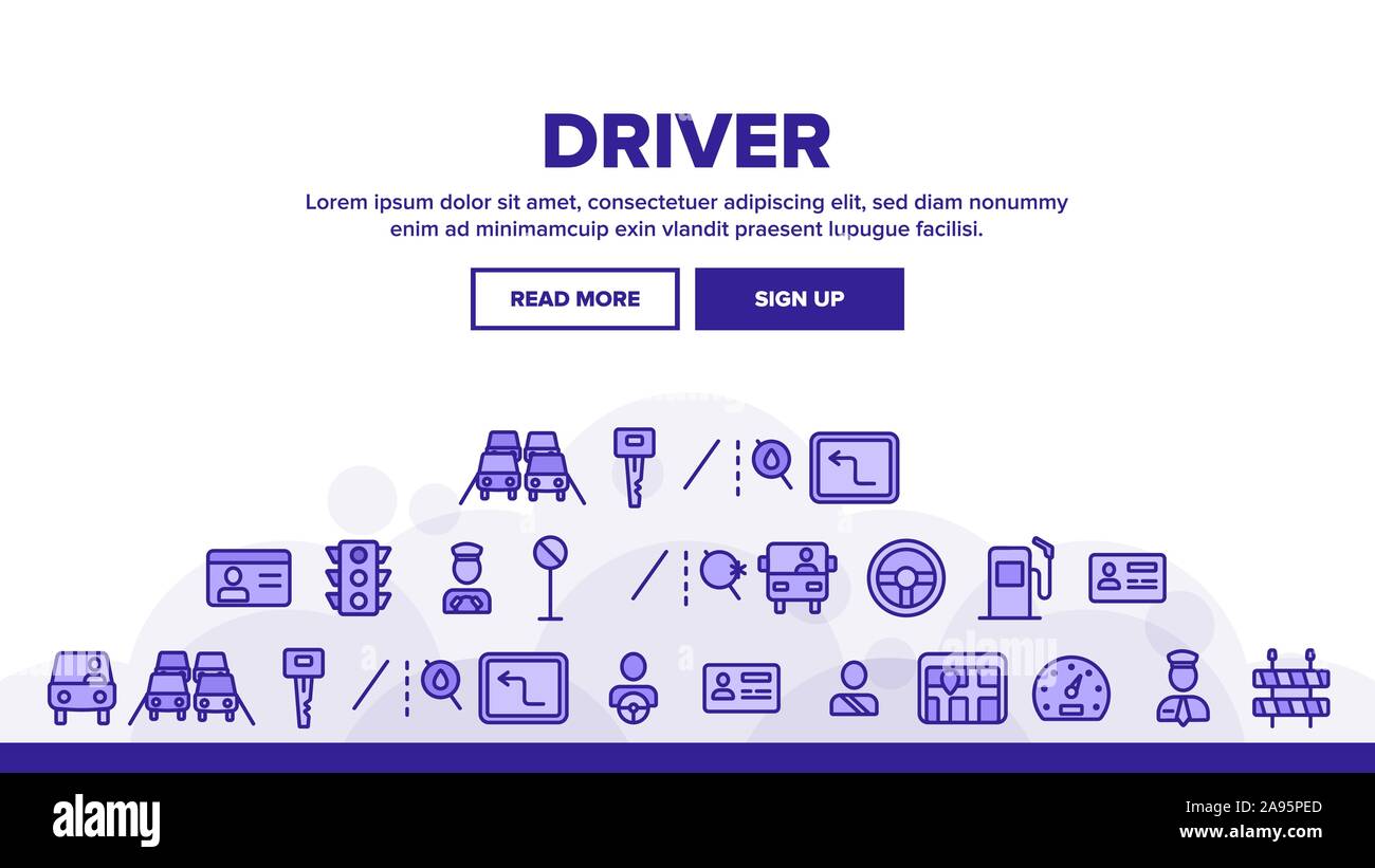 Driver Landing Header Vector Stock Vector Image & Art - Alamy