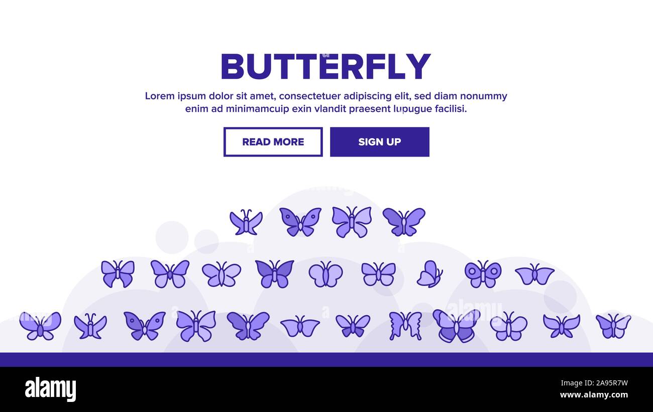 Butterfly Landing Header Vector Stock Vector Image & Art - Alamy