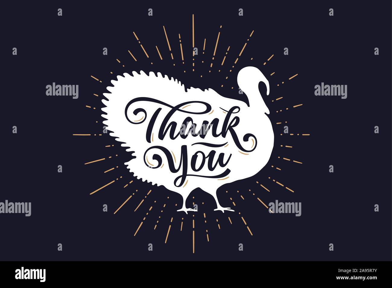 Turkey, Thank you. Lettering, typography. Silhoutte turkey Stock Vector ...