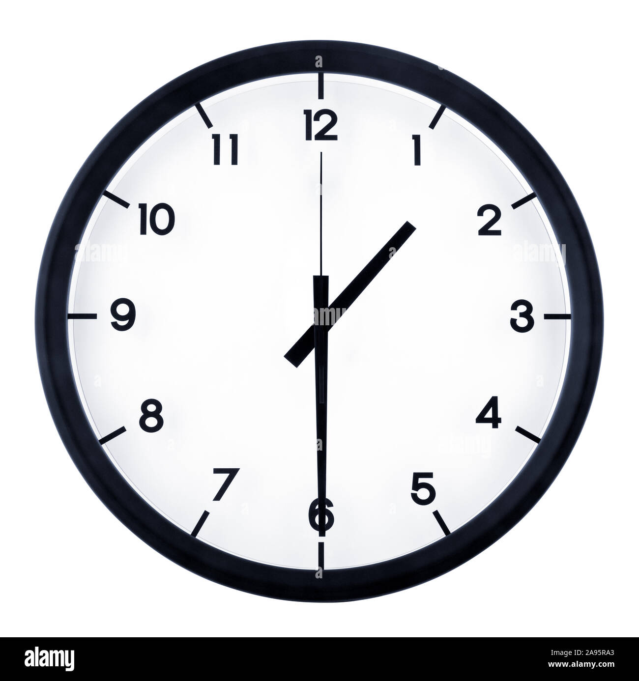 Classic analog clock pointing at 8 o'clock, isolated on white ...