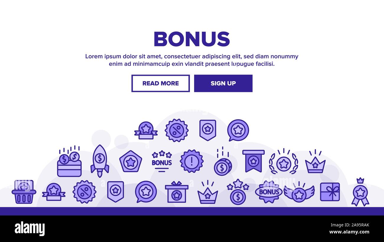 Bonus Loyalty Landing Header Vector Stock Vector Image & Art - Alamy