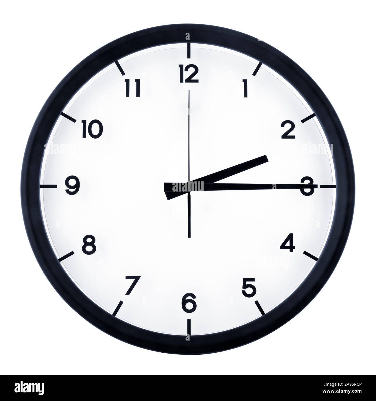 Classic analog clock pointing at two fifteen o'clock, isolated on white ... Classic analog clock pointing at two fifteen o'clock, isolated on white ...
