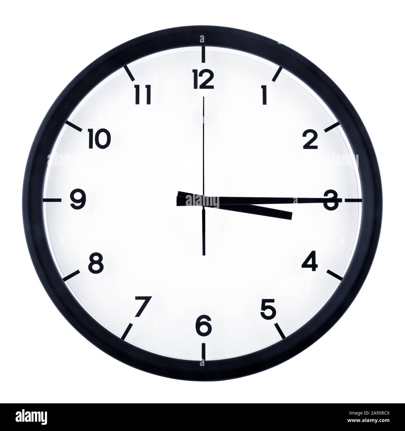 Classic Analog Clock Pointing At Three Fifteen Oclock Isolated On