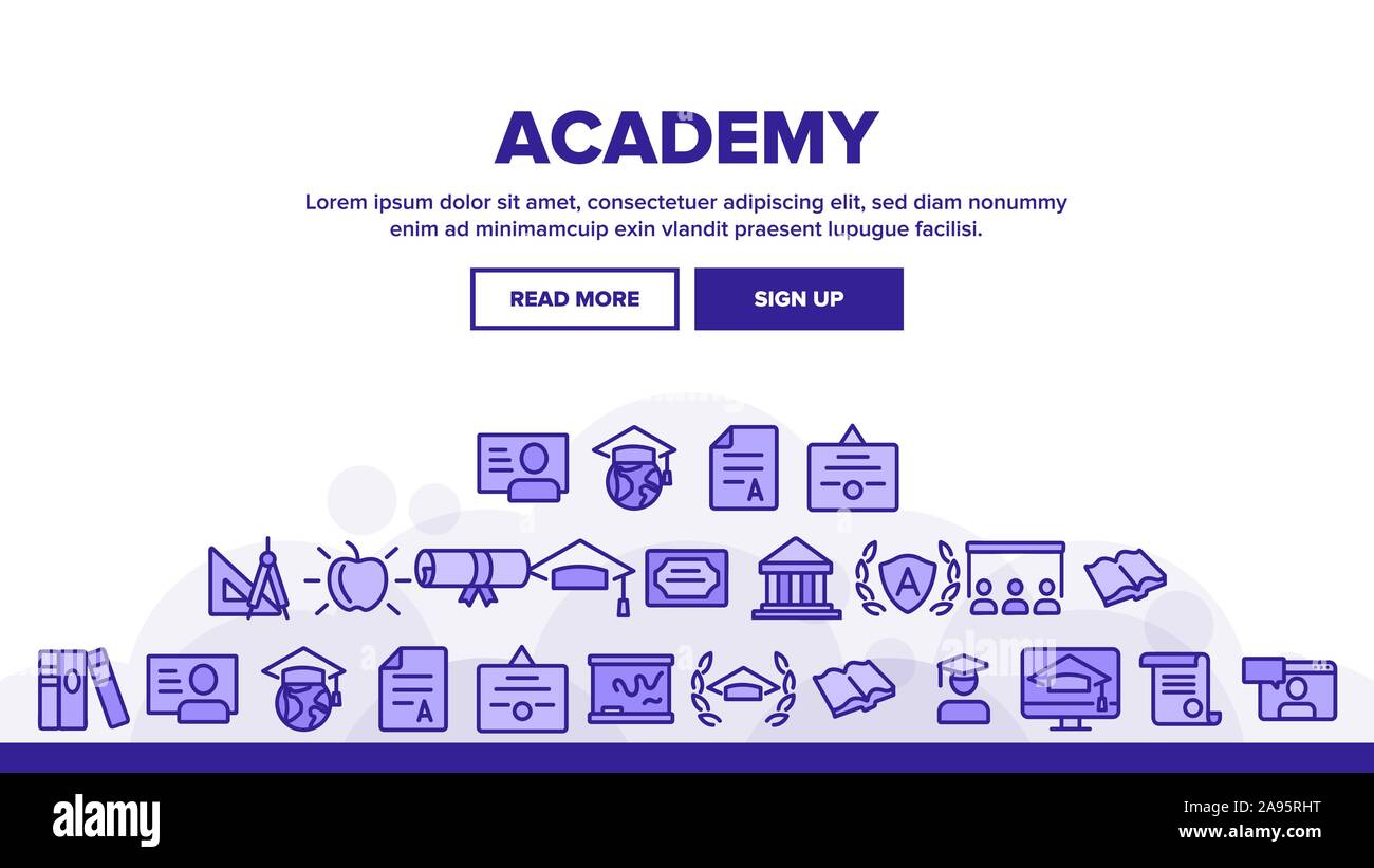 Academy Study Landing Header Vector Stock Vector Image & Art - Alamy