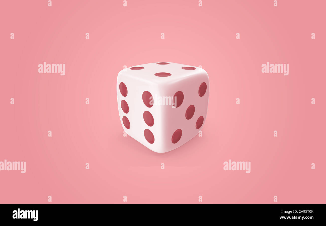 Dice in abstract pastel coral pink color paint with pastel pink ...