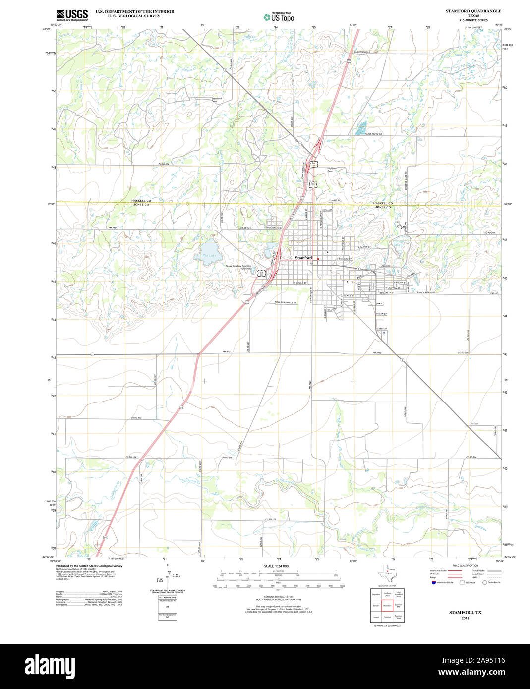 Stamford texas map Cut Out Stock Images & Pictures - Alamy