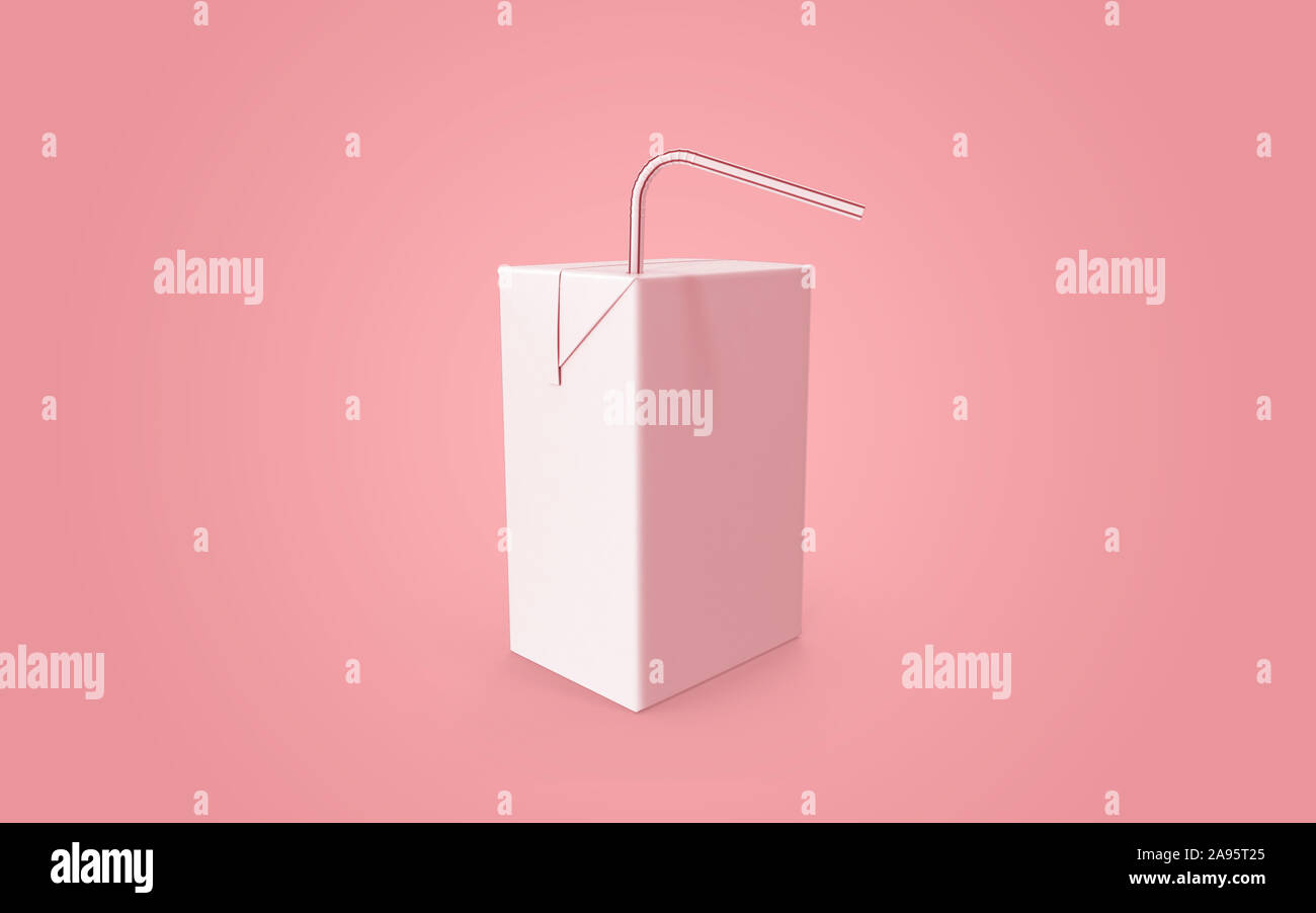 Juice Box in abstract pastel coral pink color paint with pastel pink ...