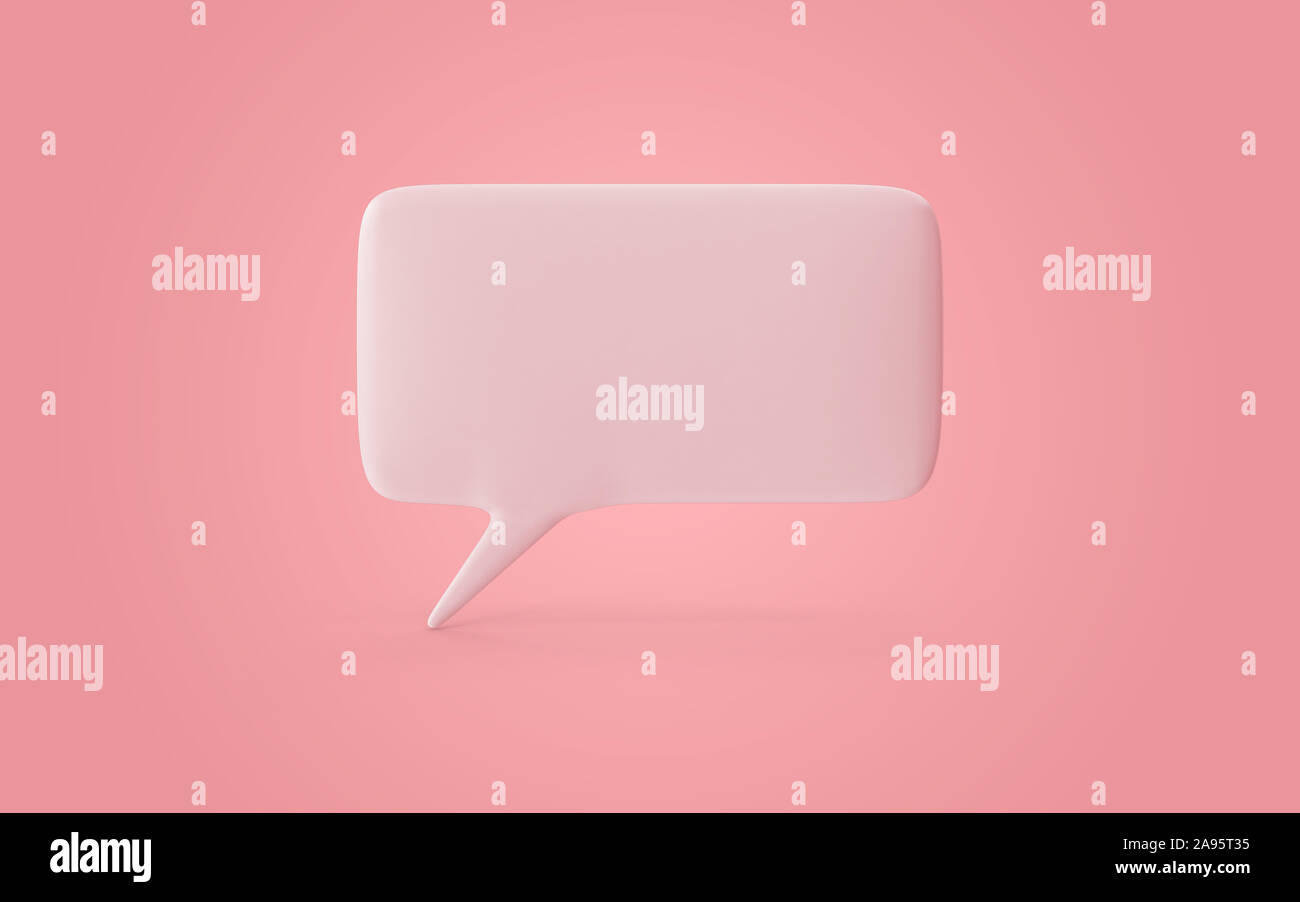 Speech Bubble in abstract pastel coral pink color paint with pastel ...