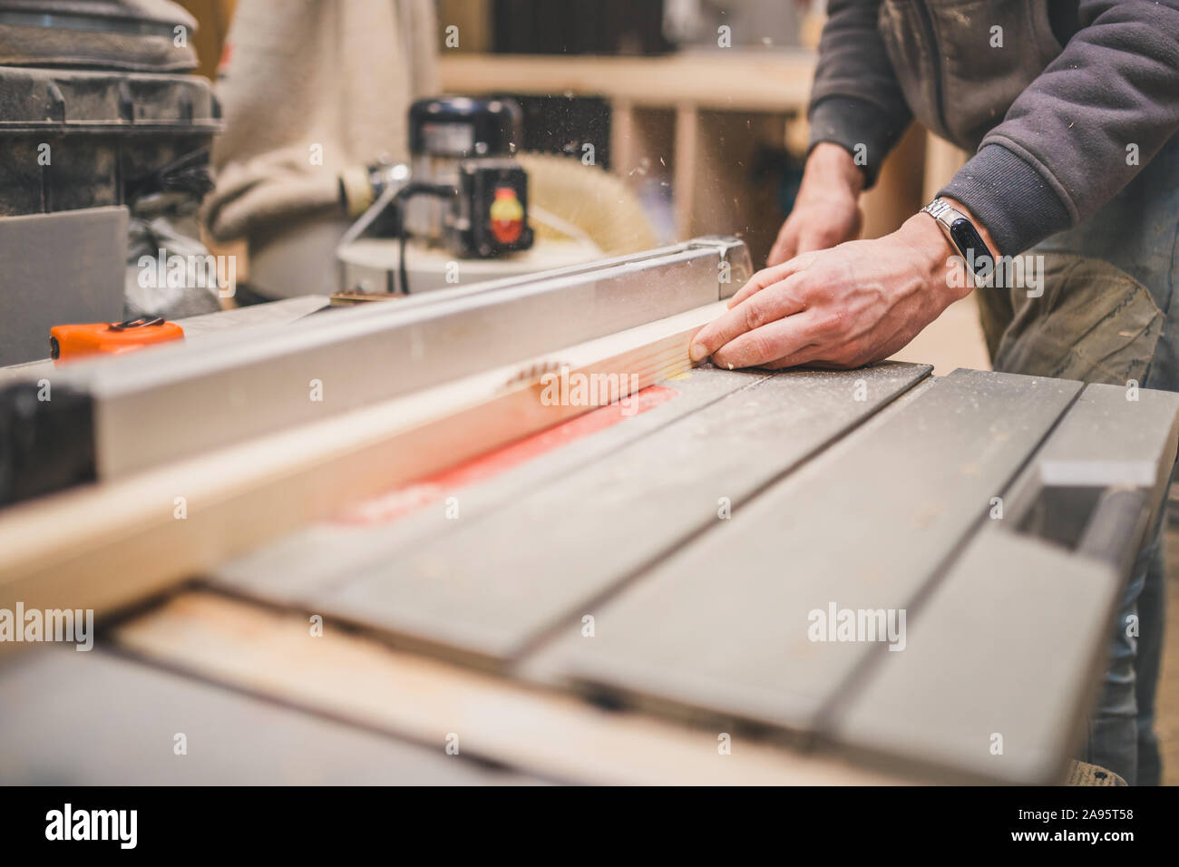 Carpentry woodworker cutting wood circular hi-res stock photography and ...