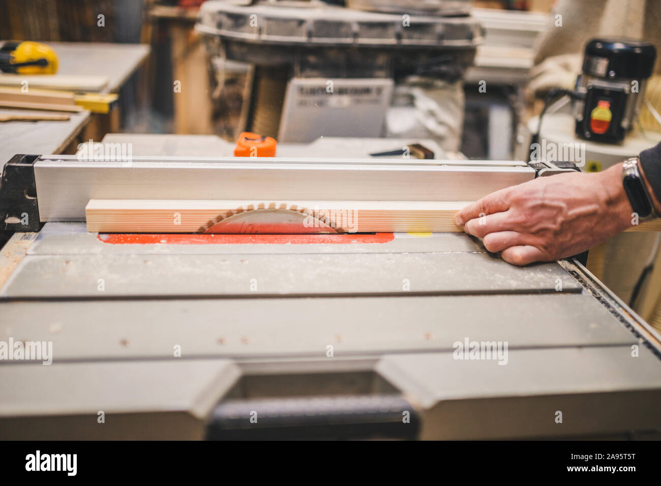 Carpentry woodworker cutting wood circular hi-res stock photography and ...