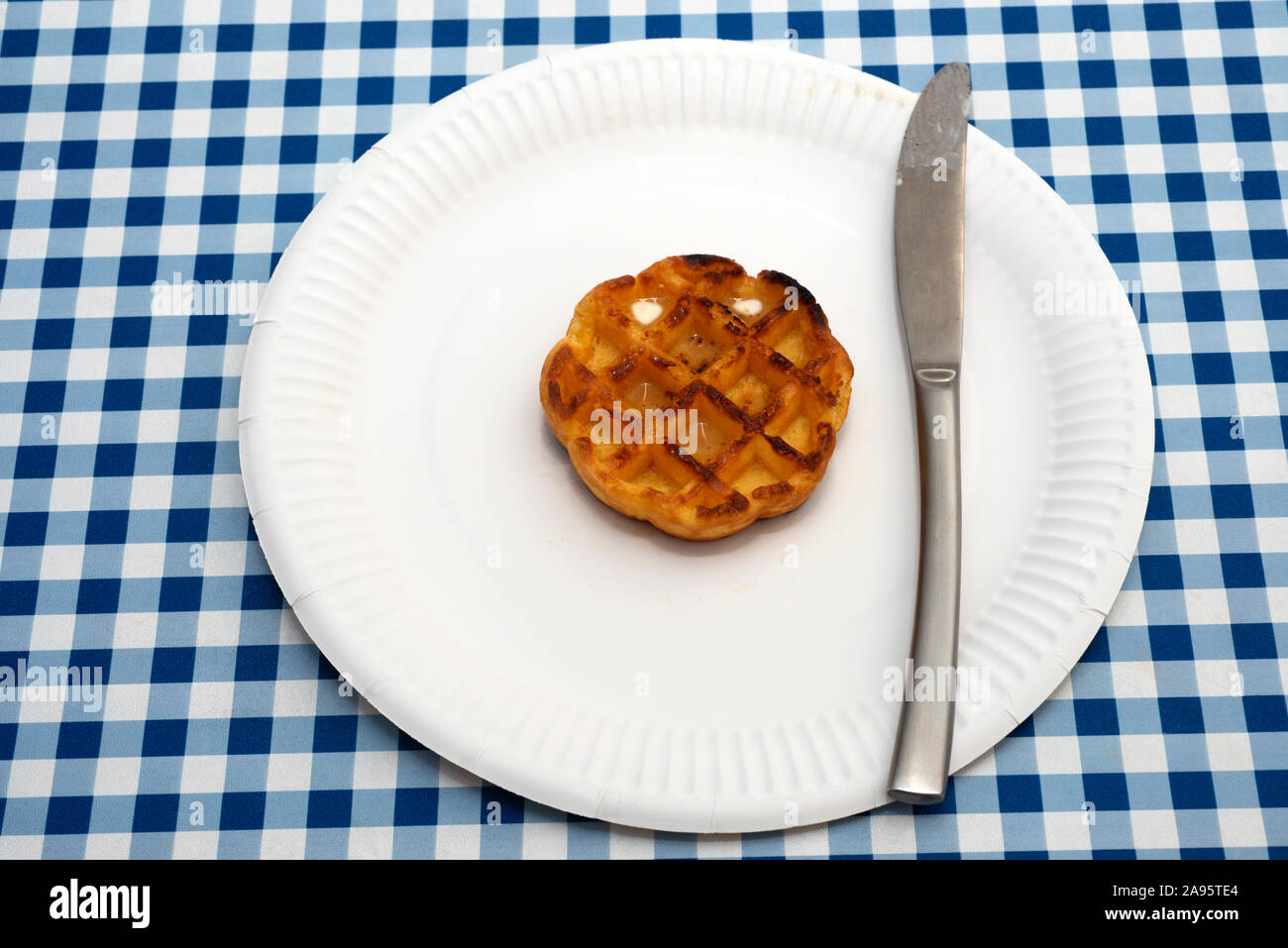 Buttered toasted waffle Stock Photo - Alamy