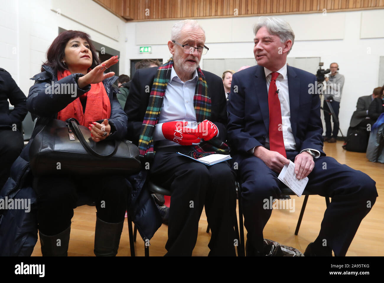 Labour Party leader Jeremy Corbyn, his wife Laura Alvarez and Scottish ...