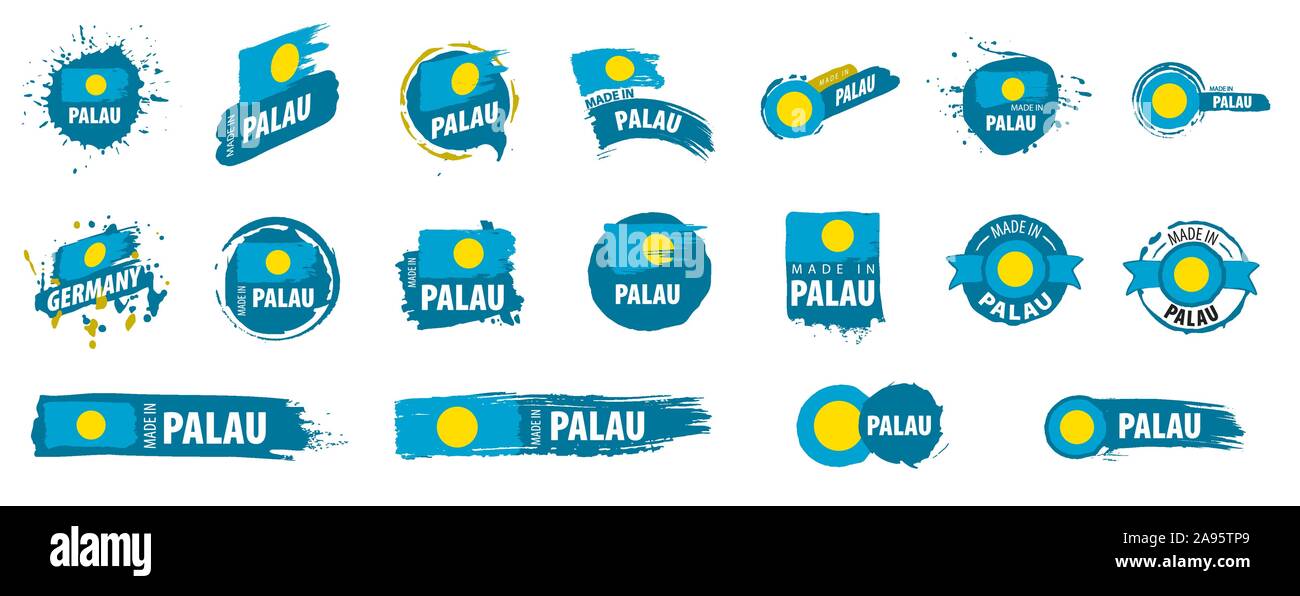 Palau flag, vector illustration on a white background Stock Vector ...