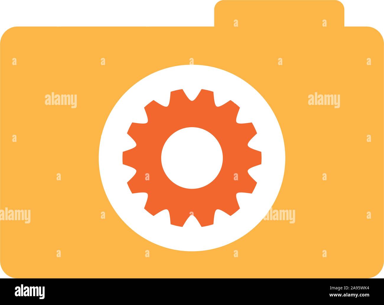File and gear icon design, Document data archive storage organize ...
