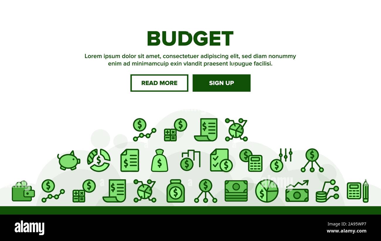 Budget Audit Landing Header Vector Stock Vector Image & Art - Alamy